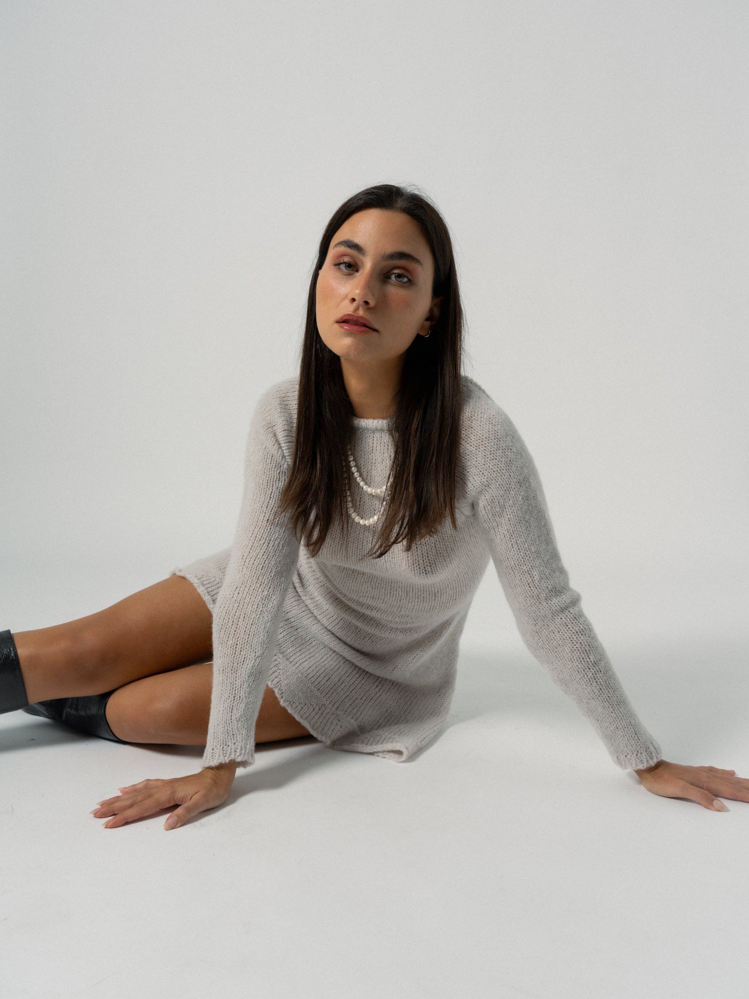 GREY KNIT MINI DRESS – Nutka Studios